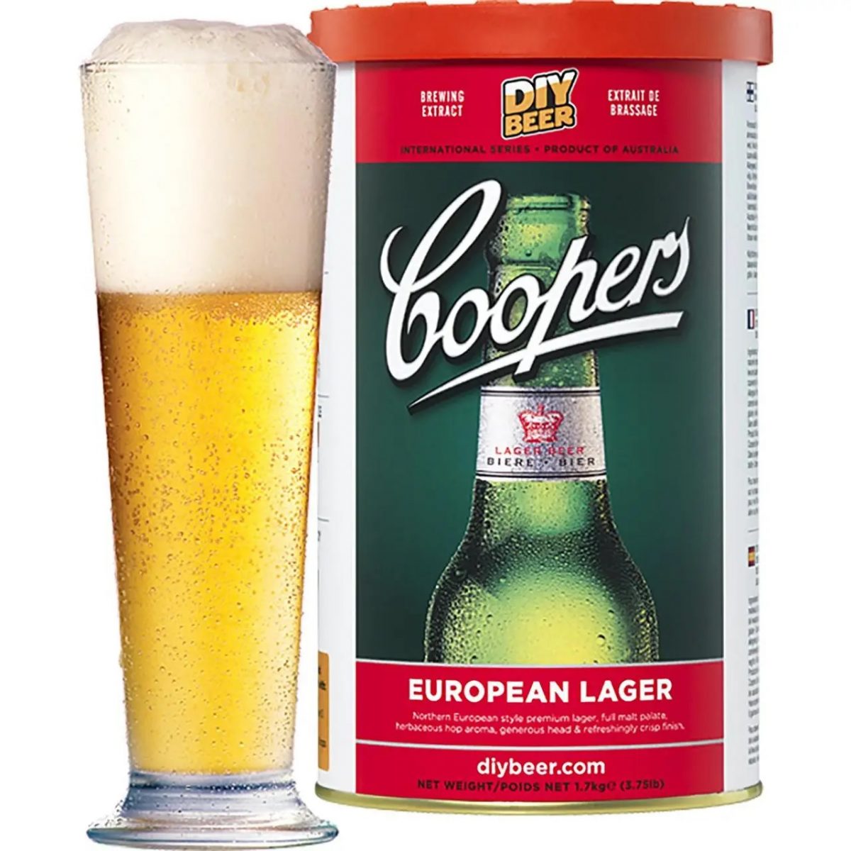 Концентрат для приготування пива EUROPEAN LAGER 1,7 кг, Coopers ...